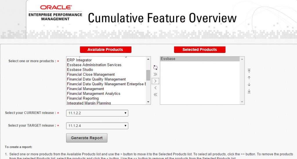 Oracle Tool for Comparison of EPM Versions - The Unlocked Cube